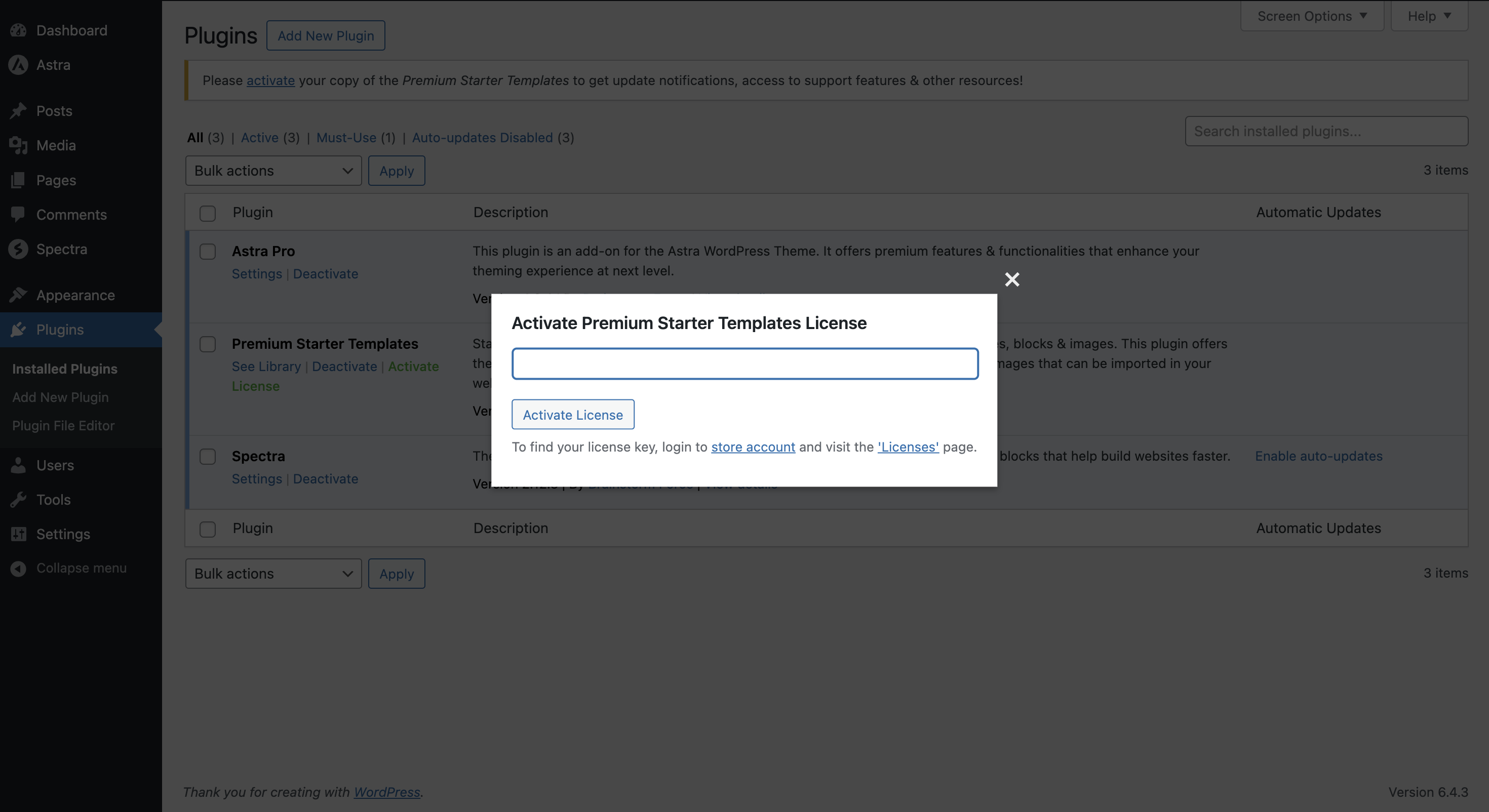 Premium Starter Templates - Install and Activate License - Starter ...