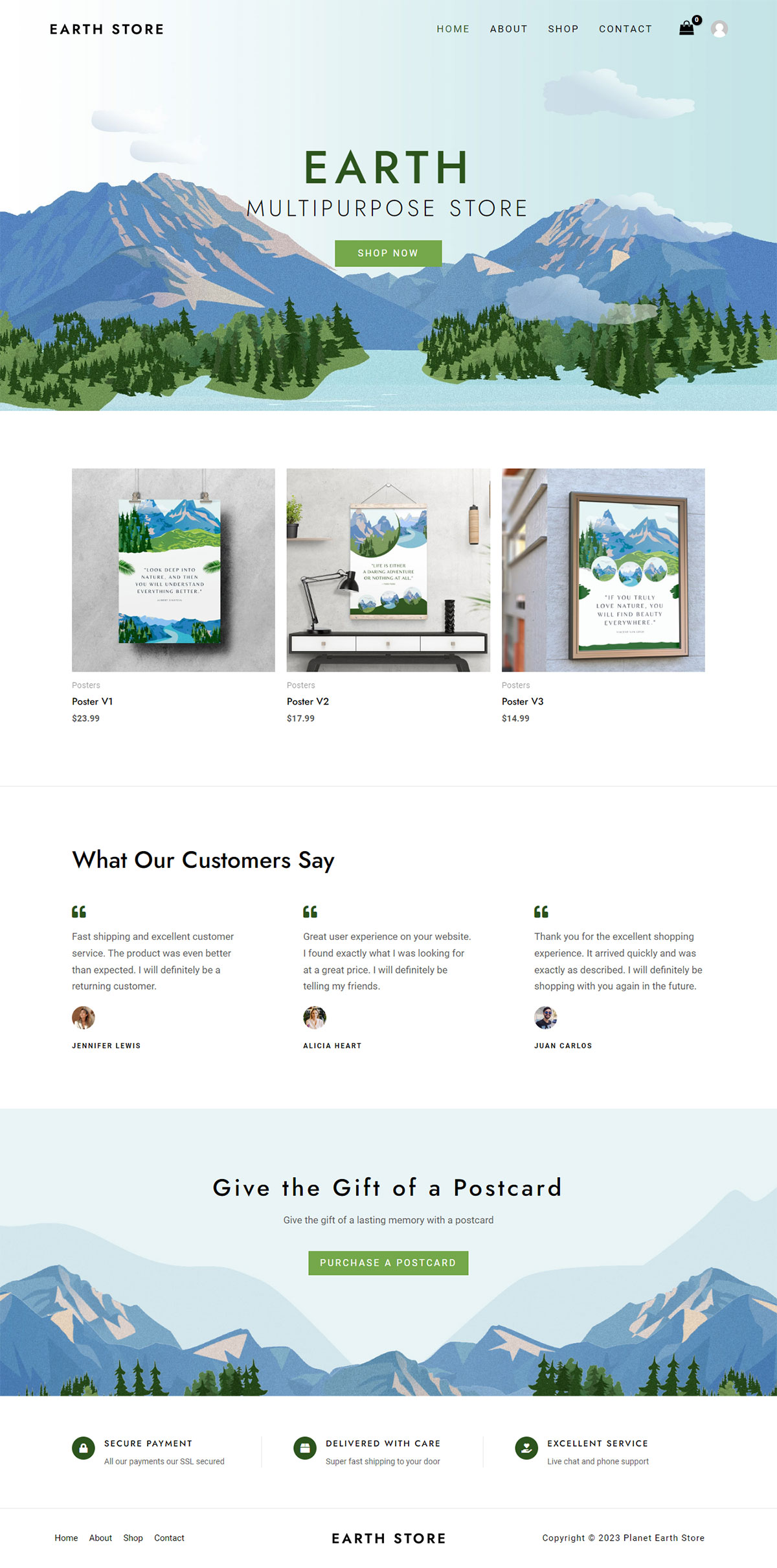 Planet Earth Store - Starter Templates